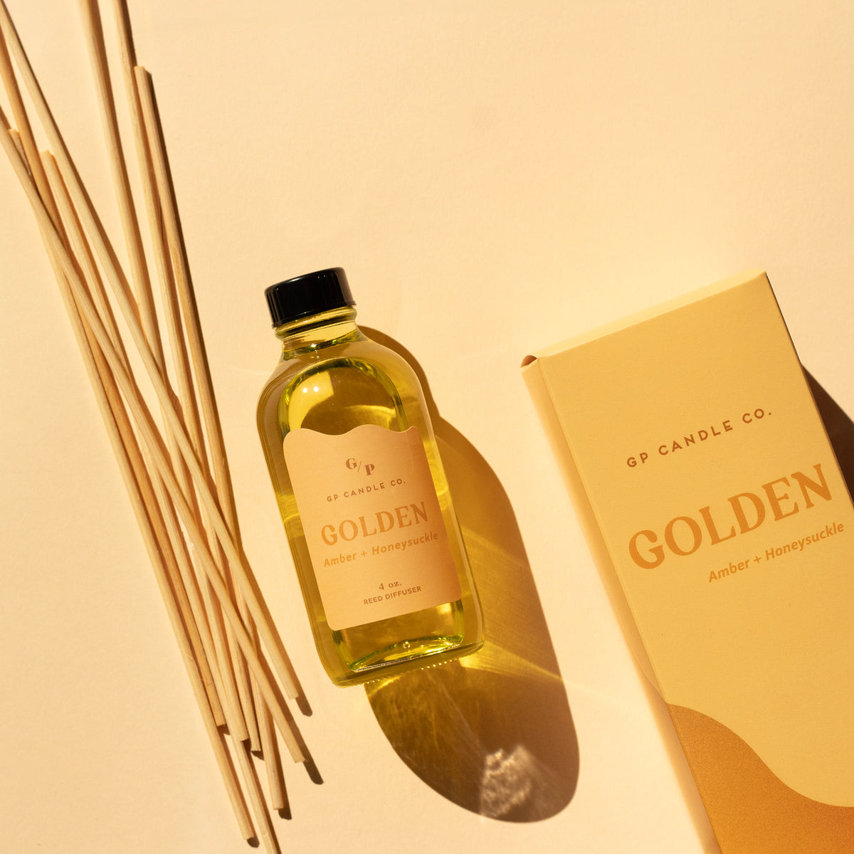 Golden 4 oz. Hue Reed Diffuser (Amber + Honeysuckle) – GP Candle Co.
